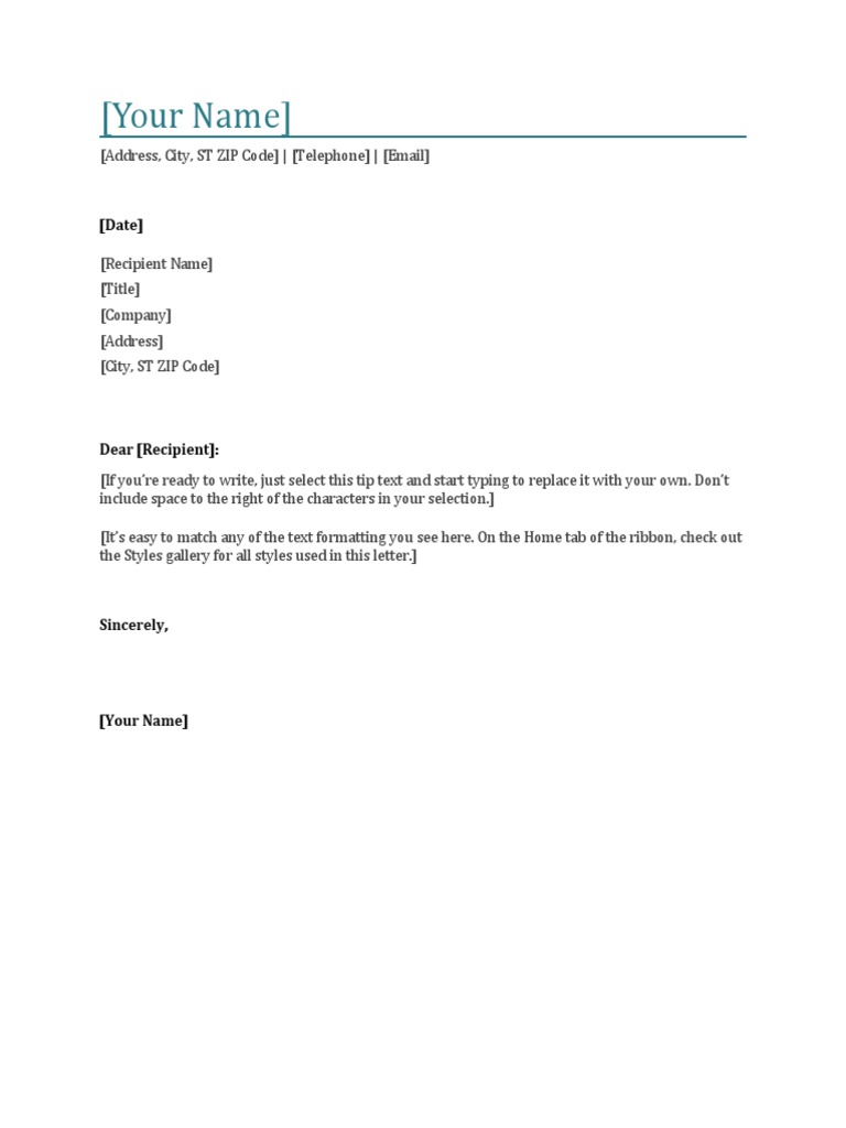 Letter Template | PDF