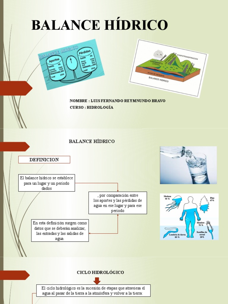 Definición y Análisis del Balance Hídrico | PDF | Evaporación ...