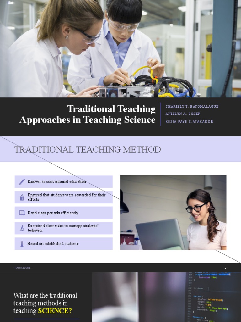 Traditional Teaching Approaches in Teaching Science | PDF | Teaching ...