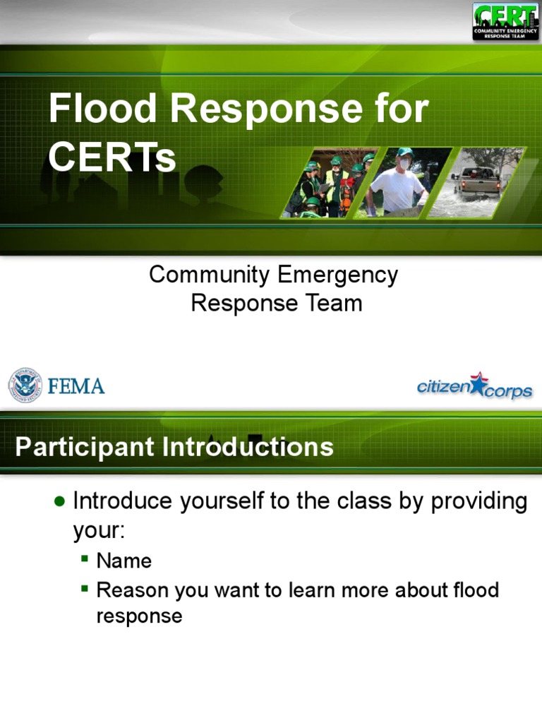 Flood Response For Certs: Community Emergency Response Team | PDF ...