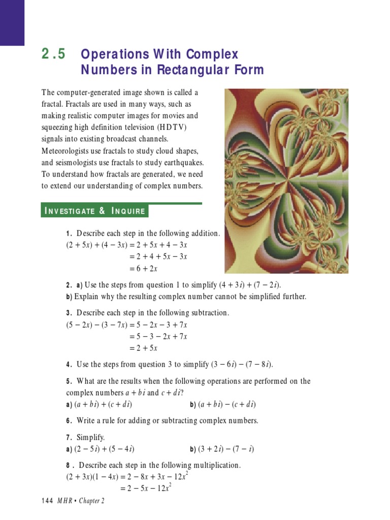 Understanding Fractals Through Operations on Complex Numbers | PDF ...