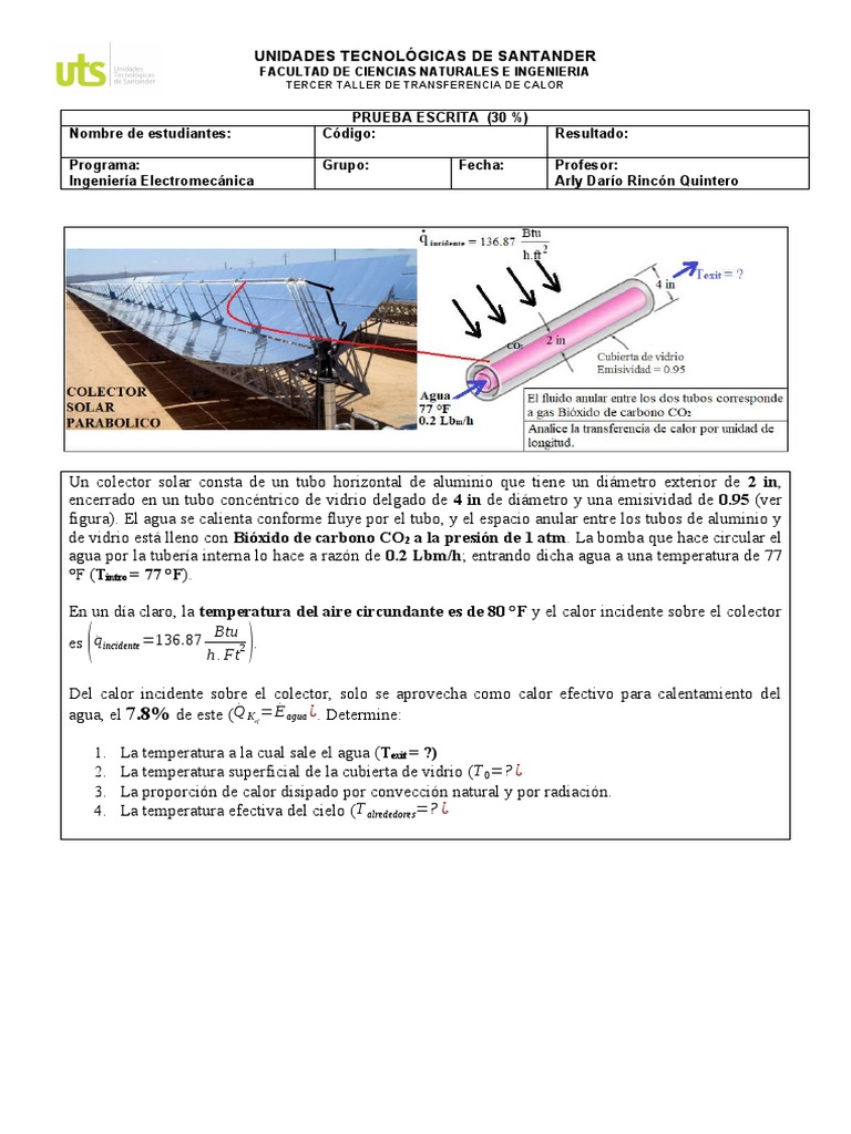 Tercer Taller de Transferencia de Calor I 2020 | PDF | Calor ...