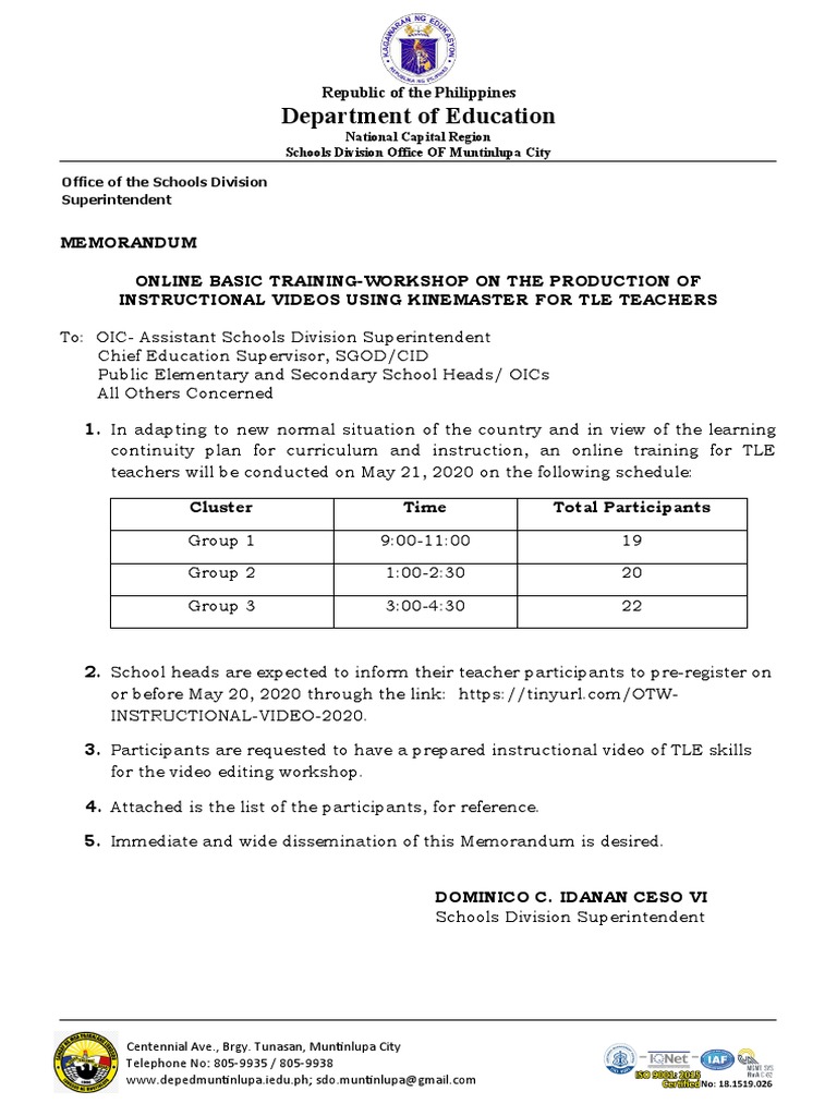MEMO Online Training On The Production of Videos Using Kinesmaster | Download Free PDF ...