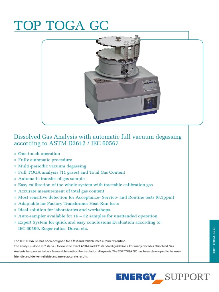Top Toga GC: Dissolved Gas Analysis With Automatic Full Vacuum ...
