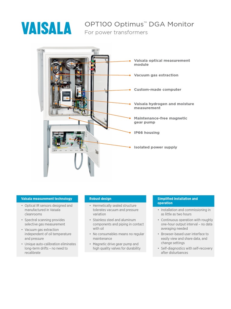 OPT100 Optimus DGA Monitor: For Power Transformers | PDF | Transformer ...