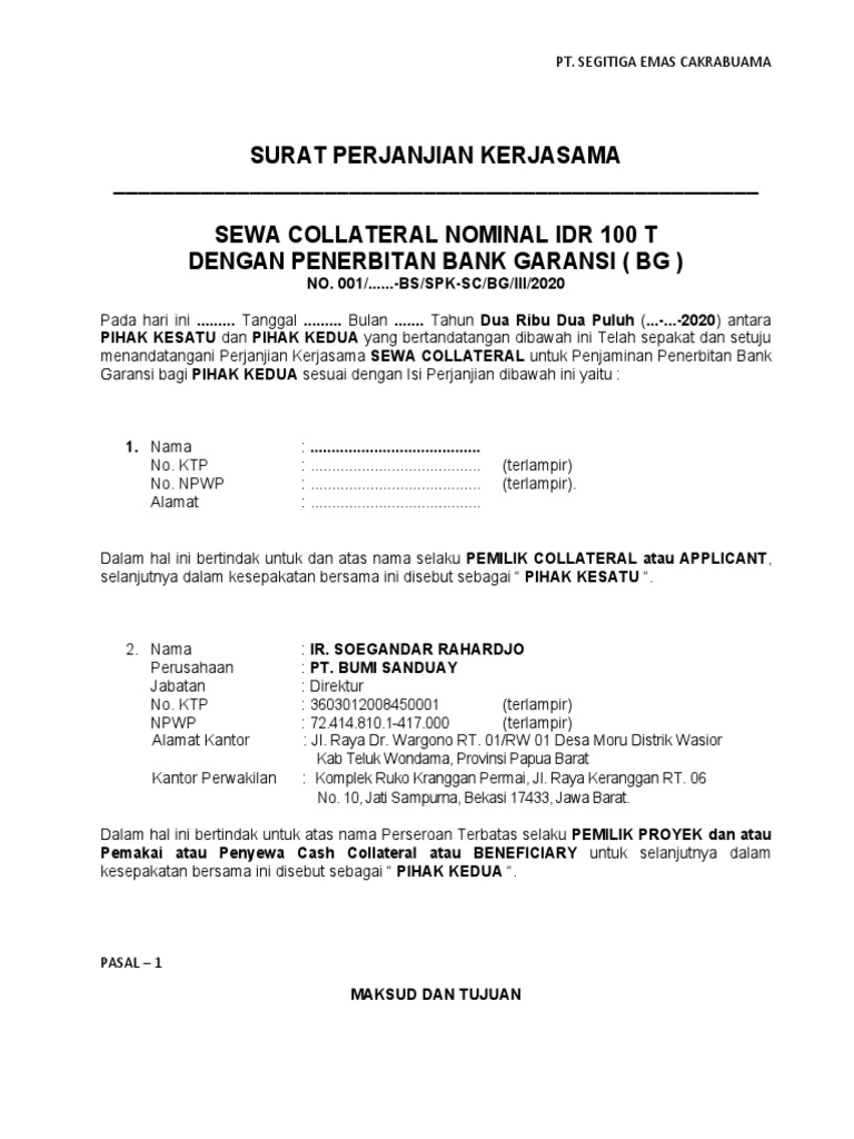 Draft Sewa Collateral | PDF