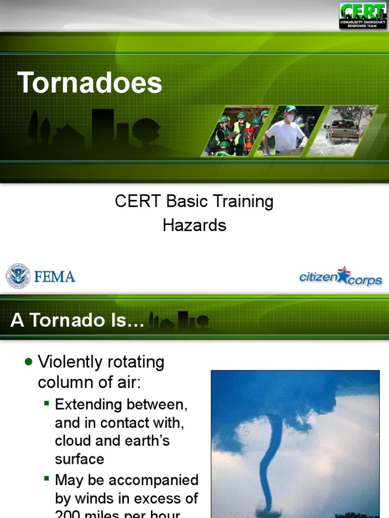 Tornadoes: CERT Basic Training Hazards | PDF