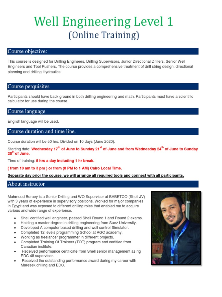 Well Engineering Level 1 | PDF | Strength Of Materials | Oil Well