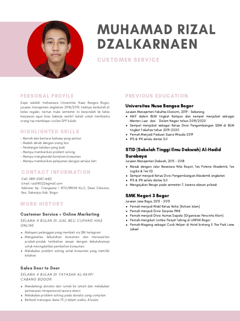 Contoh CV Barista untuk Pemula | PDF