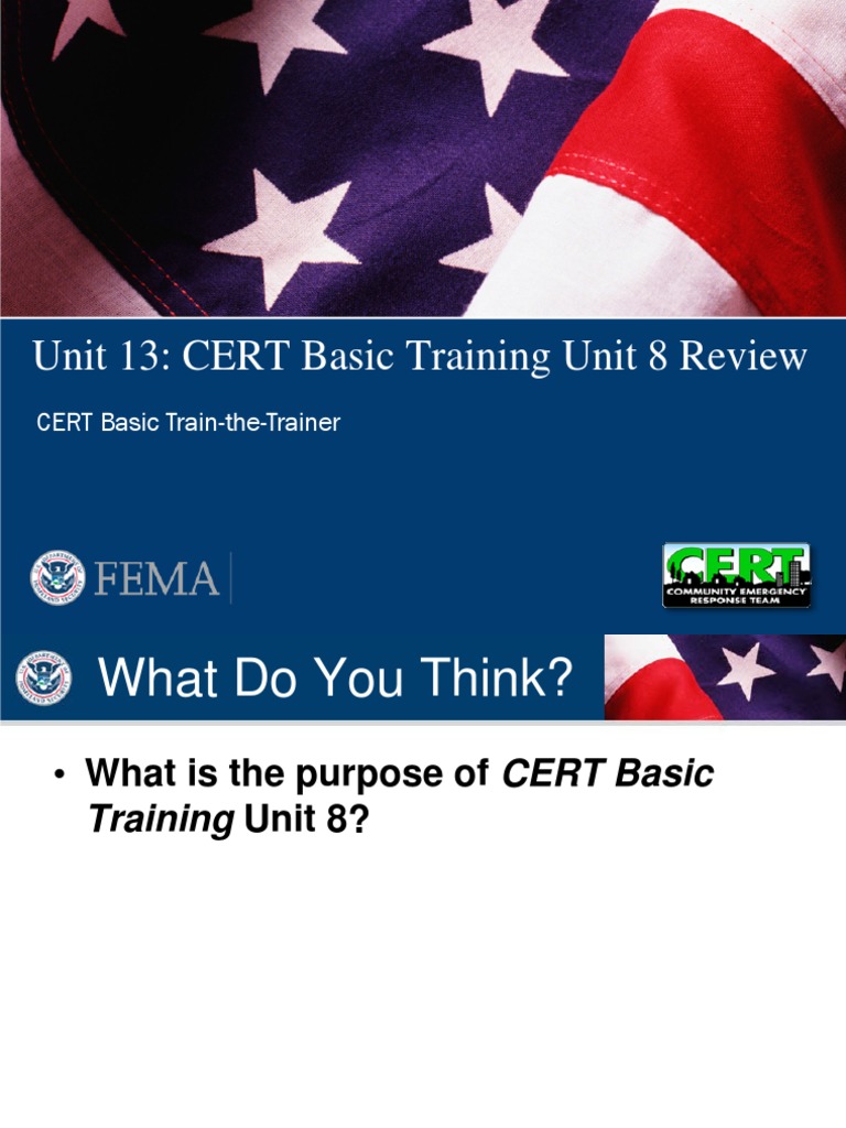 CERT Basic Training Unit 8 Overview | PDF | Security | National Security