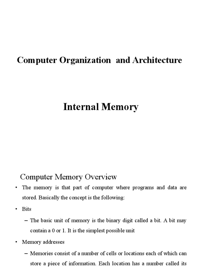 05 Internal Memory | PDF | Random Access Memory | Read Only Memory