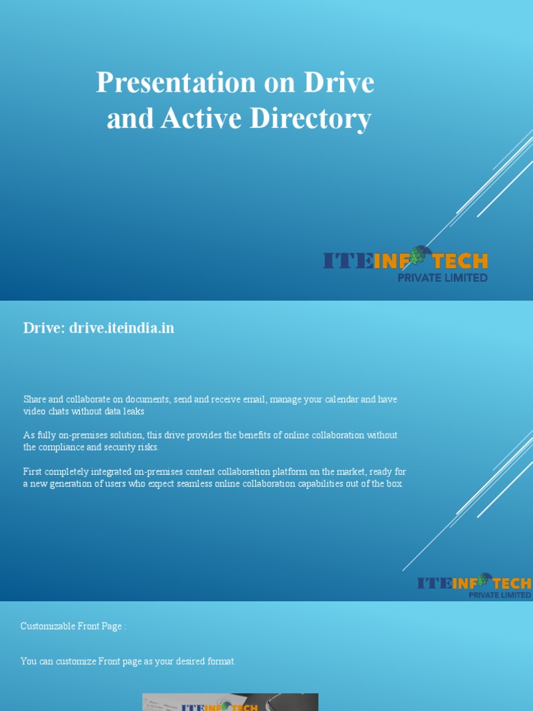 Presentation On Drive and Active Directory | PDF | Active Directory ...