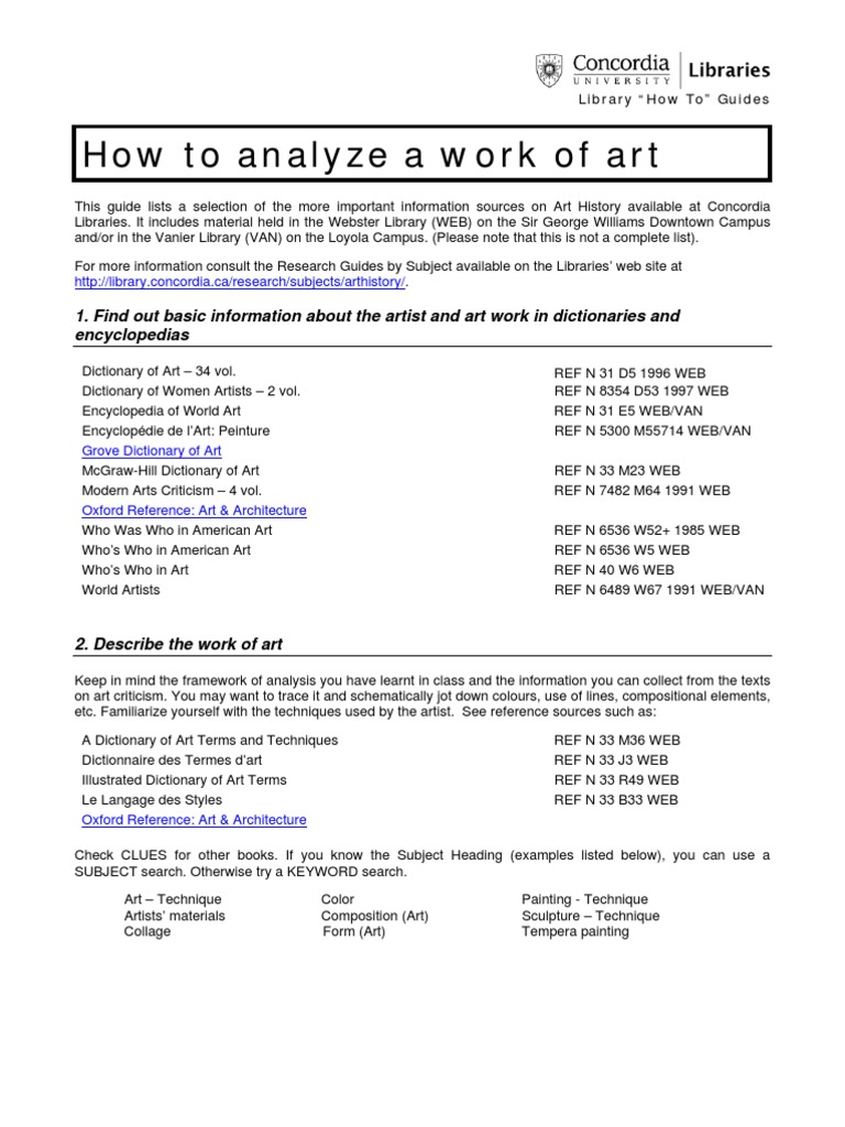 How To Analyze Art | PDF | Paintings | World Wide Web