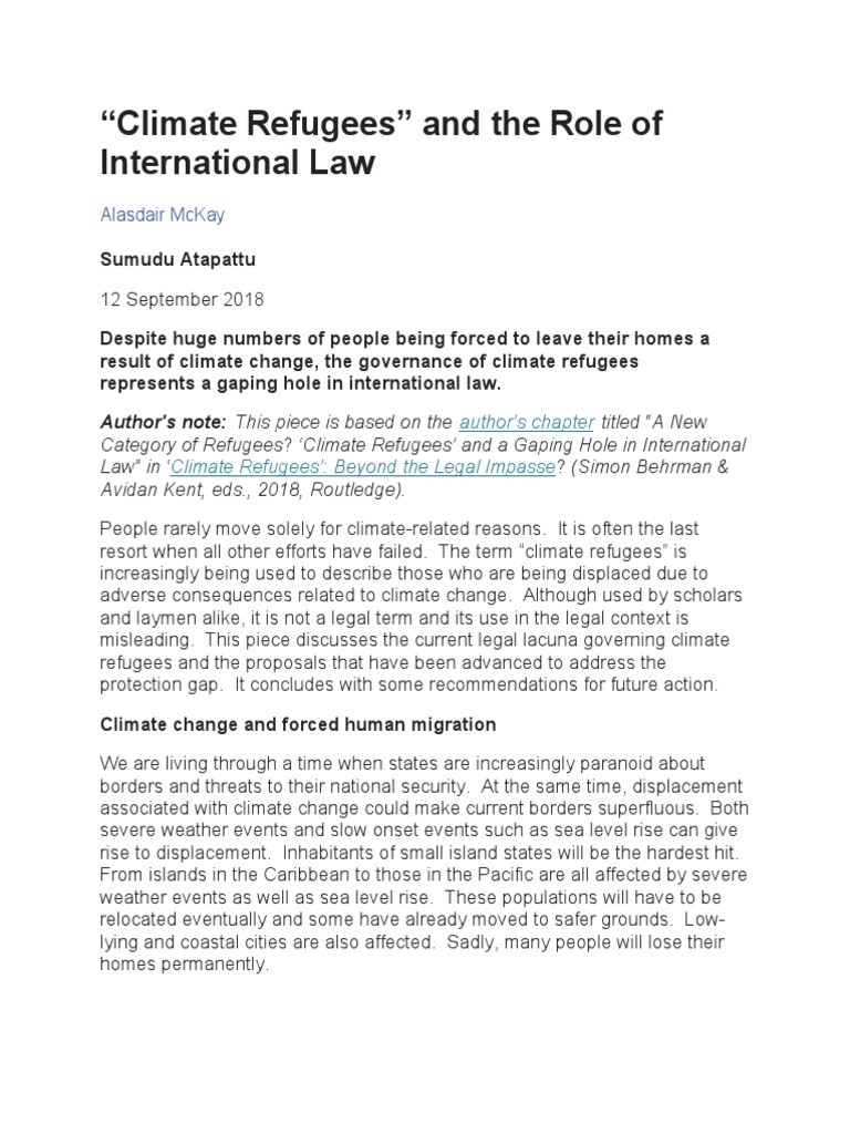 Climate Refugees | PDF | Natural Environment | Nature