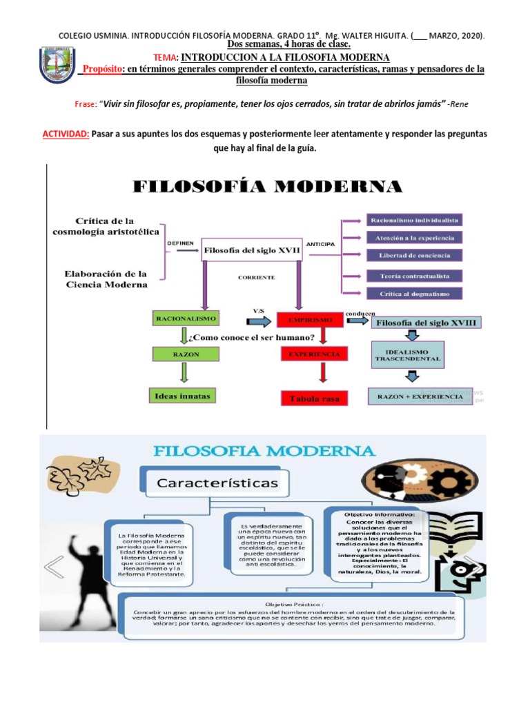 Introducción a la Filosofía Moderna 11° | PDF | Racionalismo | Verdad