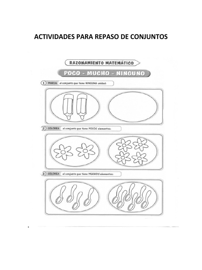 Actividades para Repaso de Conjuntos | PDF