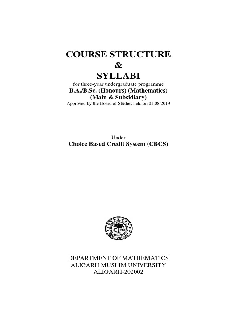 Amu Mathematics B.Sc. Syllabus | PDF | Linear Map | Vector Space