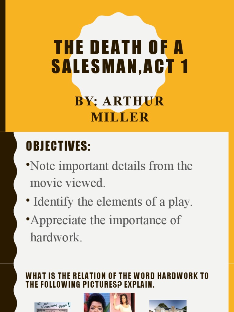 Act 1 Analysis of Death of a Salesman | PDF | American Dream