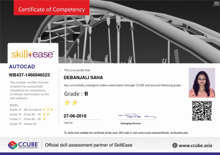 Autocad Certificate | PDF