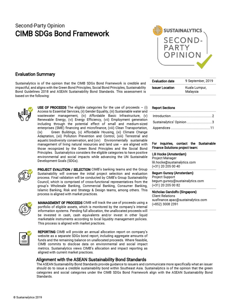 SDG Bond Framework | PDF | Low Carbon Economy | Sustainability