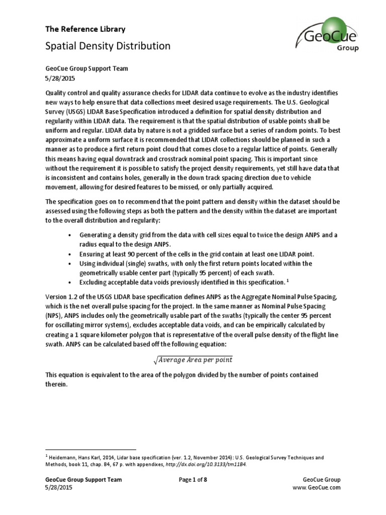 Spatial Density Distribution: The Reference Library | PDF | Lidar | Density