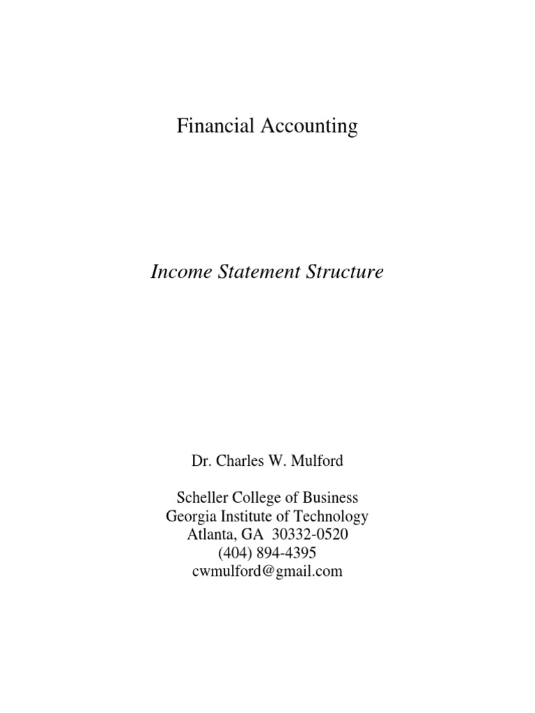 Financial Accounting: Income Statement Structure | PDF | Comprehensive ...