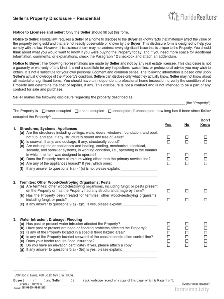 Property Disclosure Form | PDF | Real Estate Broker | Business