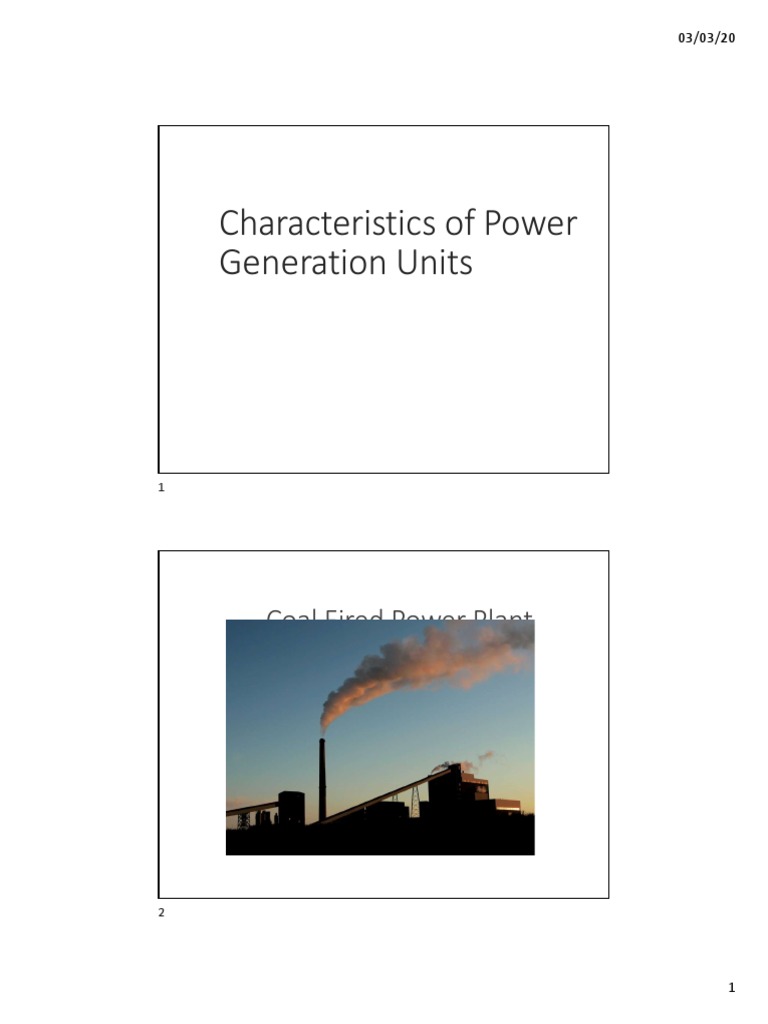 Characteristics of Power Generation Units | PDF | Hydroelectricity ...