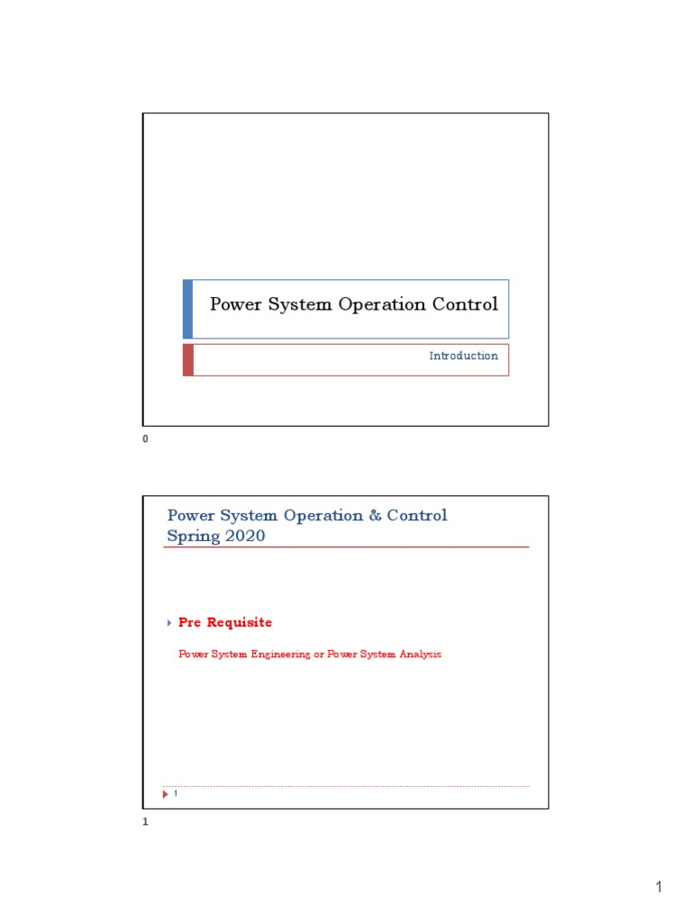 Power System Operation And Control Spring 2020 Download Grátis Pdf