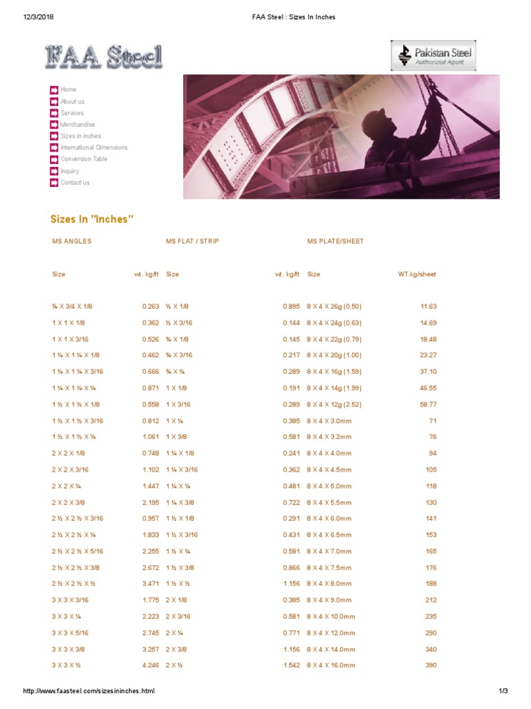 Local Structural Steel Member Weights | PDF | Nature