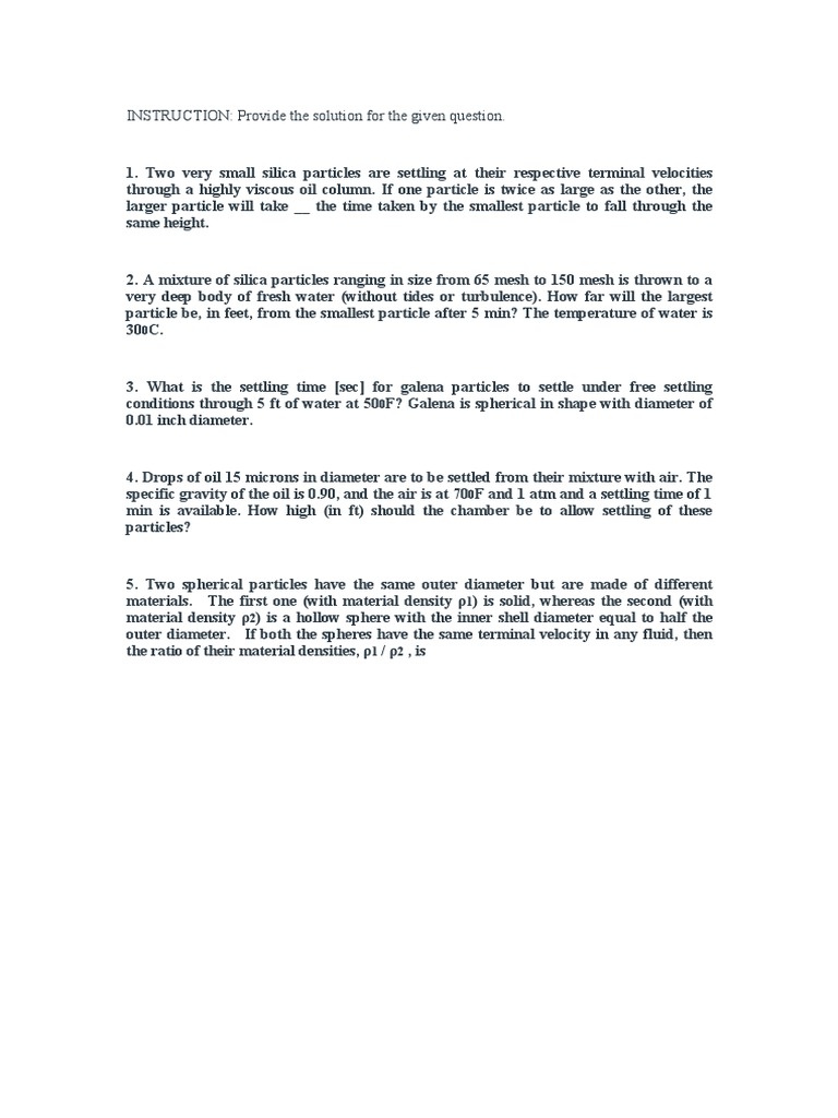 INSTRUCTION: Provide The Solution For The Given Question | PDF