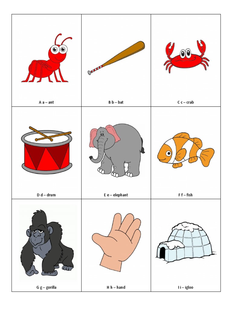 Jolly Phonics 26 Coloured Printable Images | PDF