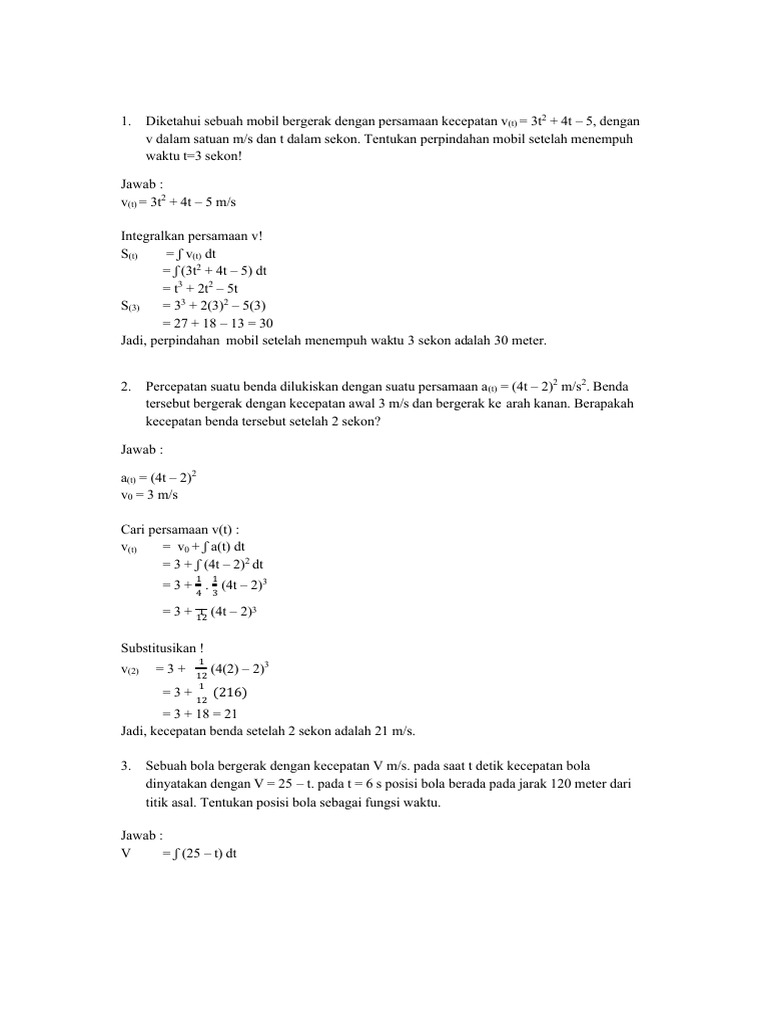 Soal MTK W Integral | PDF