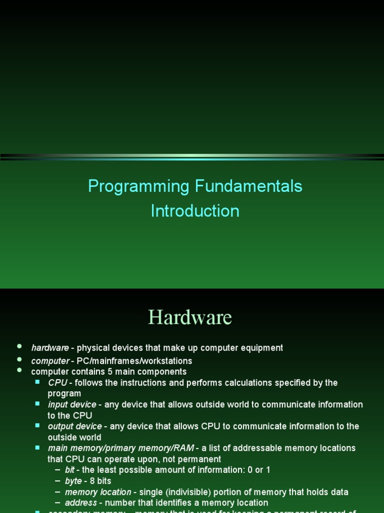 L01 Intro | PDF | Computer Program | Programming