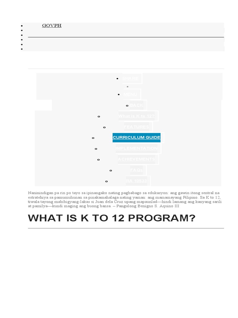 What Is K To 12 Program? | PDF | School Voucher | Curriculum