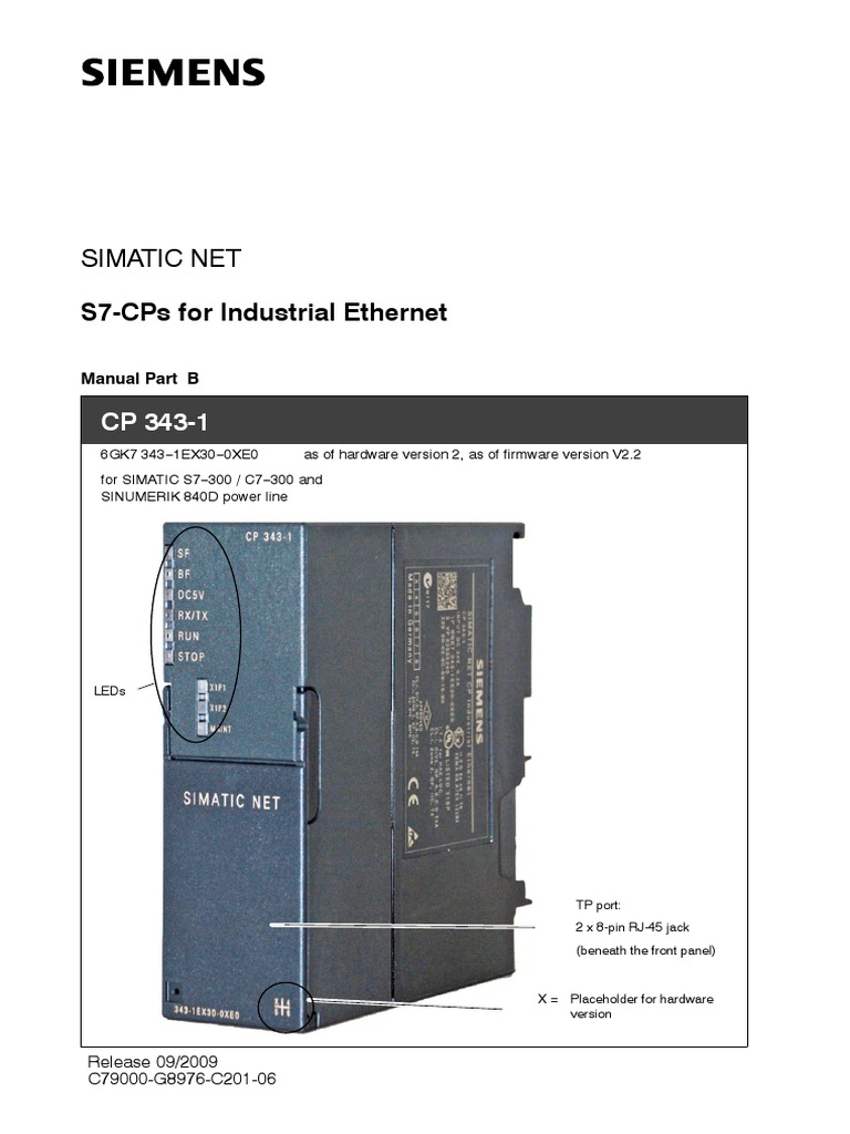 CP343-1 - Industrial Ethernet 6GK7 343 1EX30 0XE0 | PDF | Ip Address ...