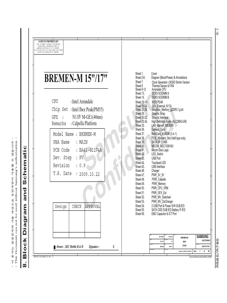 Samsung Bremen-M r0.9 Schematics PDF | PDF | Computer Engineering | Electronics