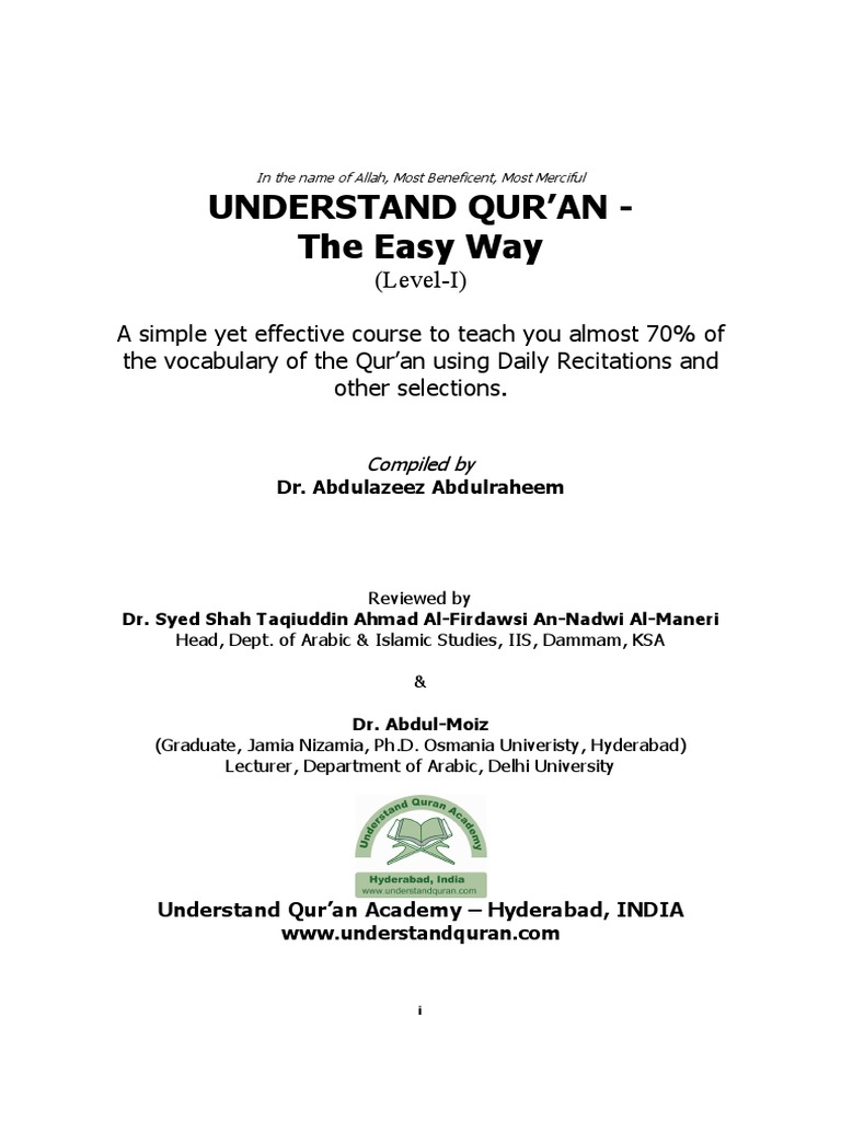 UNDERSTAND QUR'AN-the Easy Way Full Book PDF | PDF | Quran | Islam