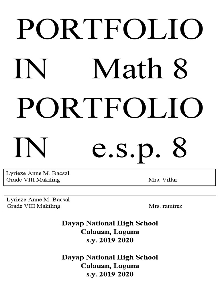 PORTFOLIO Math | PDF