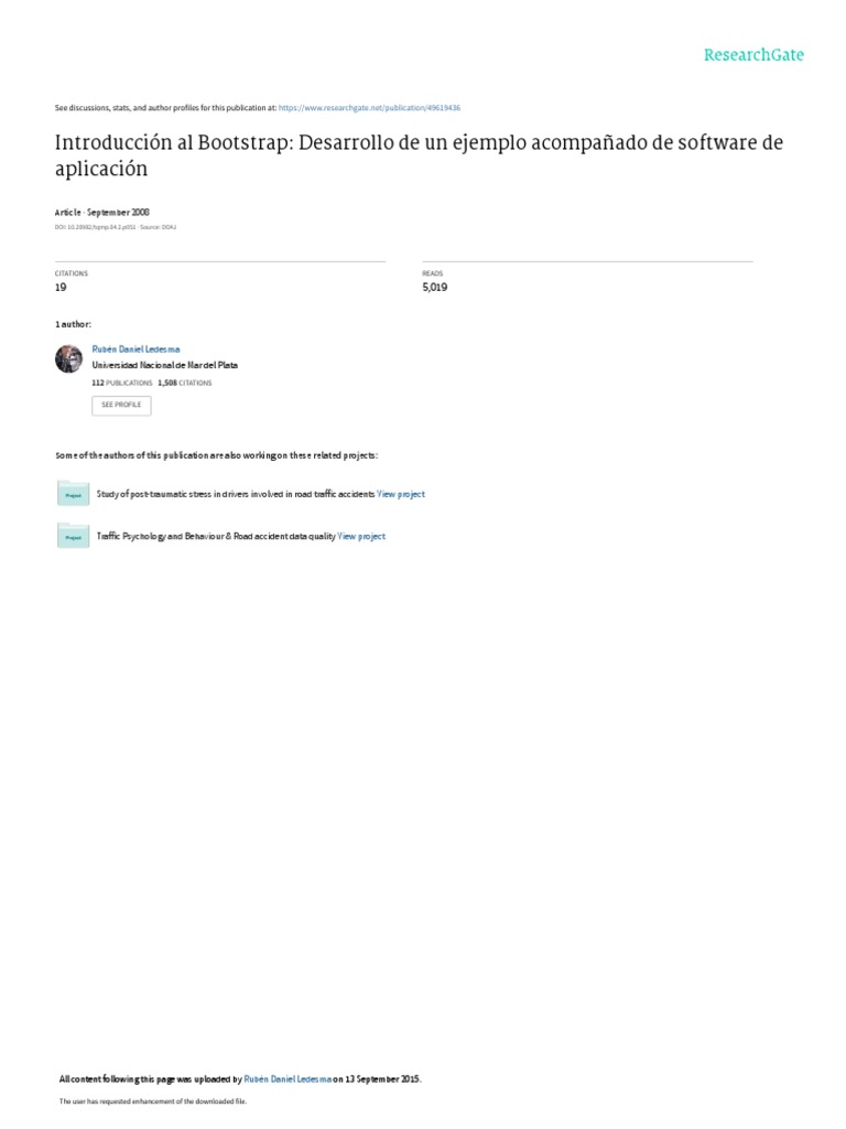 Introducción al Bootstrap y Software | PDF | Muestreo (Estadísticas) | Estadísticas