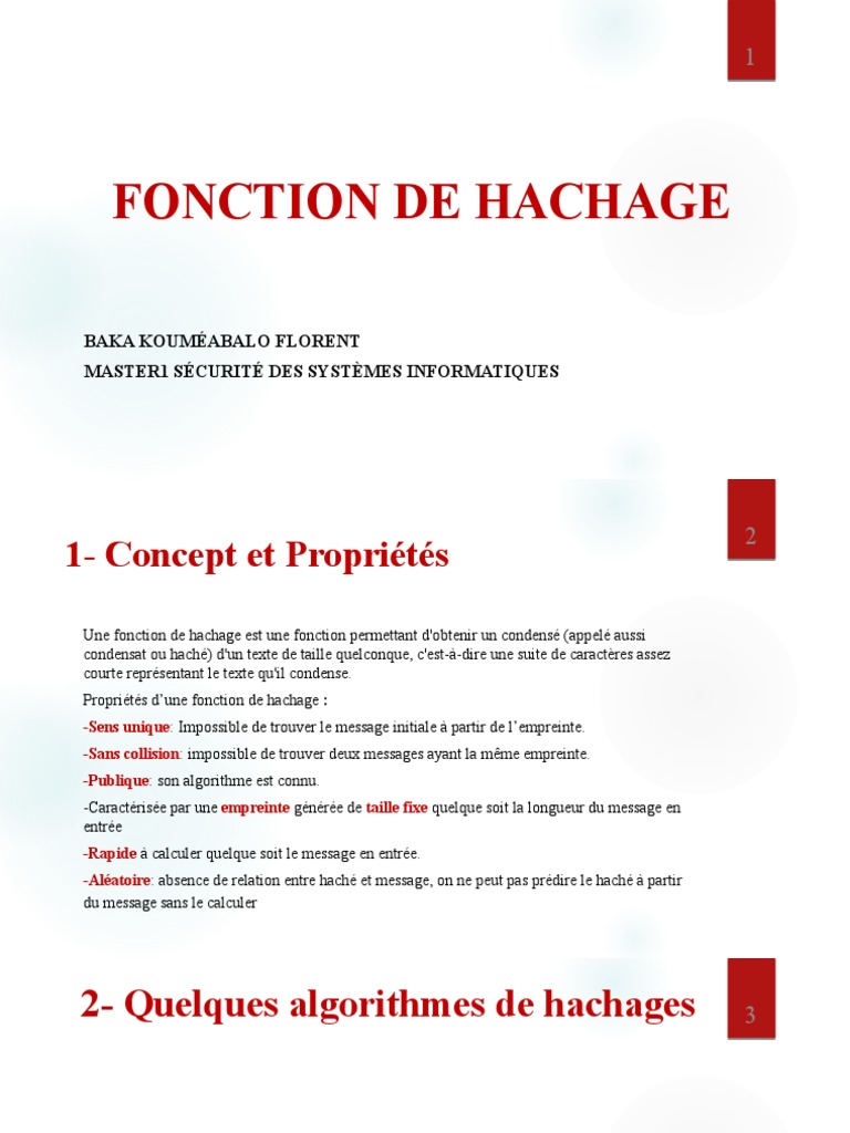 Fonctions de Hachage | PDF | Secret | Communications militaires