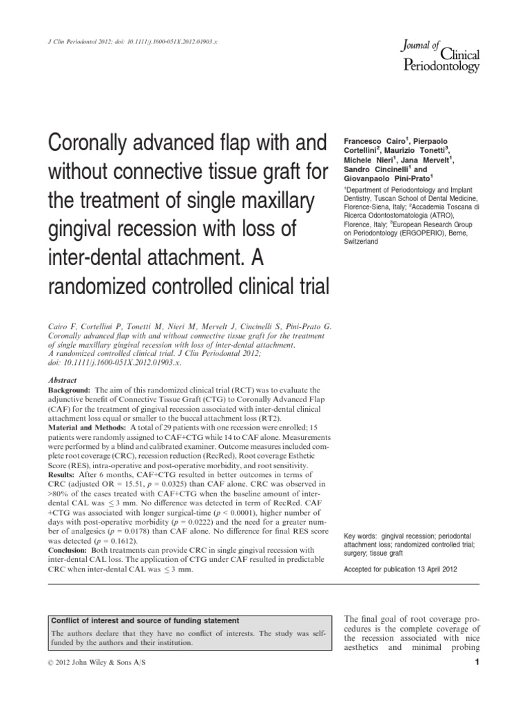 J 1600-051x 2012 01903 X | PDF | Periodontology | Randomized Controlled Trial
