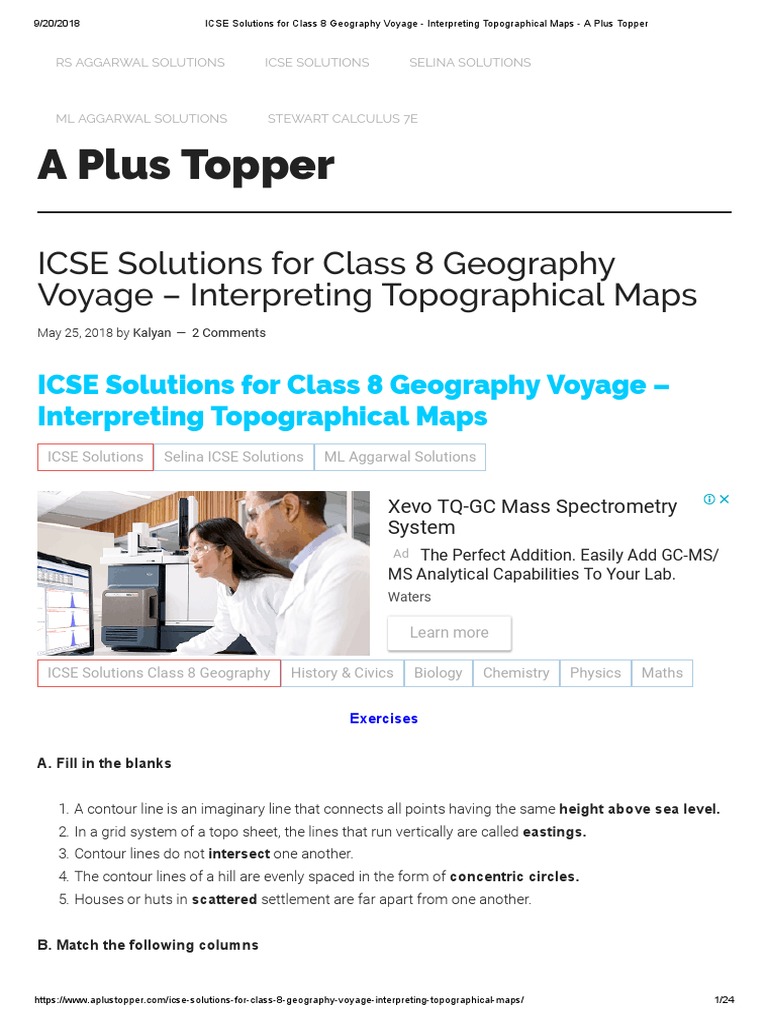 ICSE Solutions For Class 8 Geography Voyage - Interpreting ...