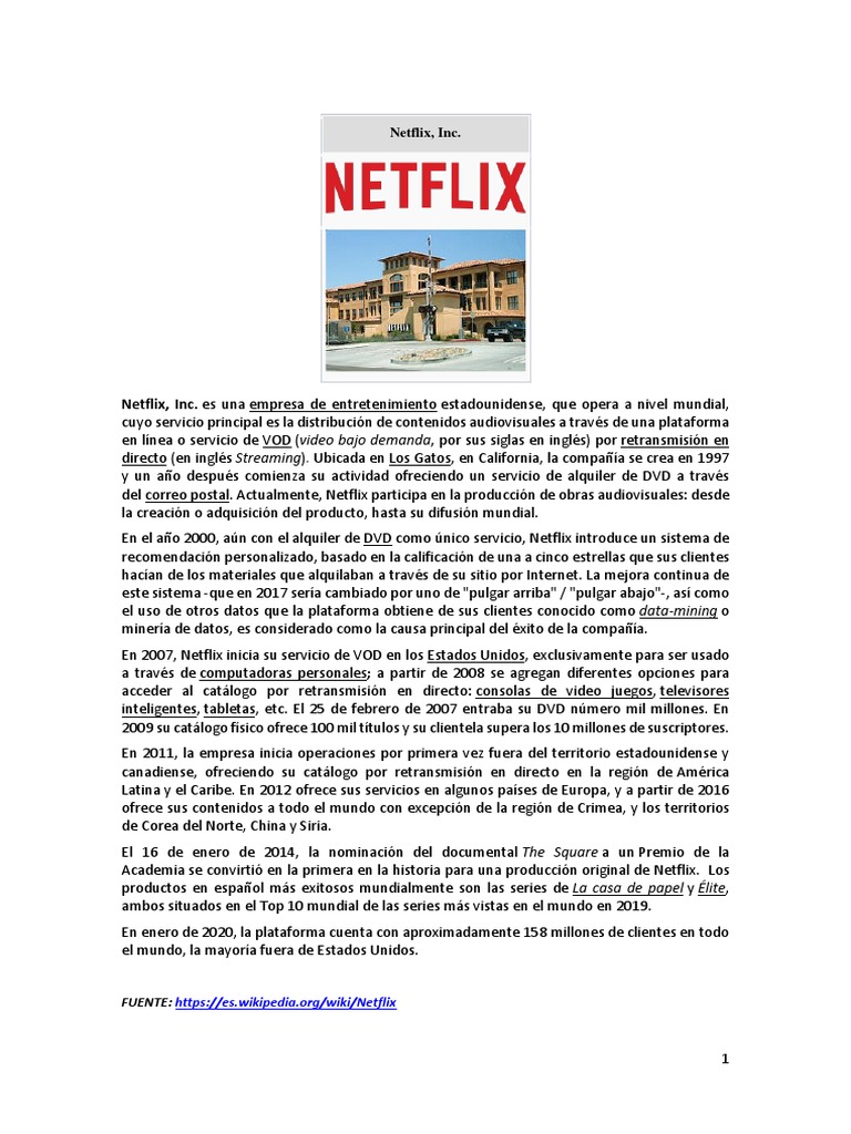 Netflix Inc. - 6 Lecciones para Definir Una Cultura de Éxito | PDF ...