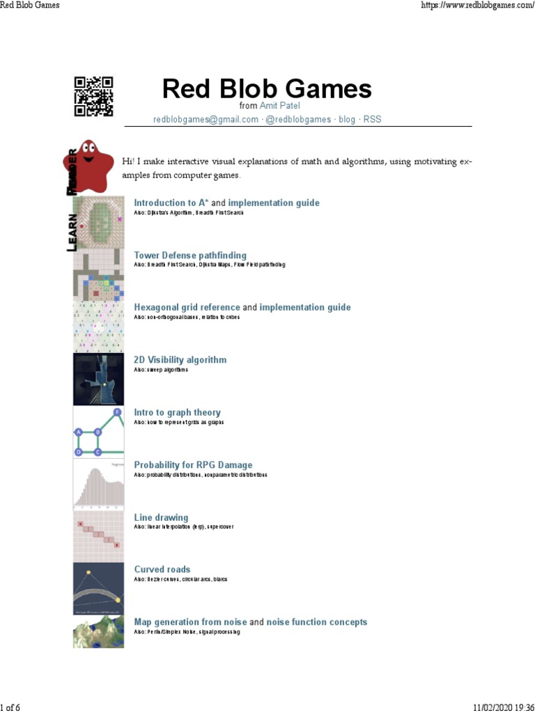 Red Blob Games | PDF | Teaching Mathematics | Computing And Information Technology