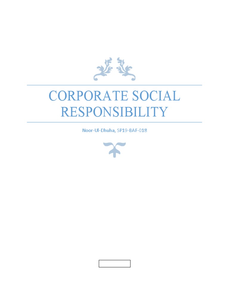 Corporate Social Responsibility | PDF | Corporate Social Responsibility ...