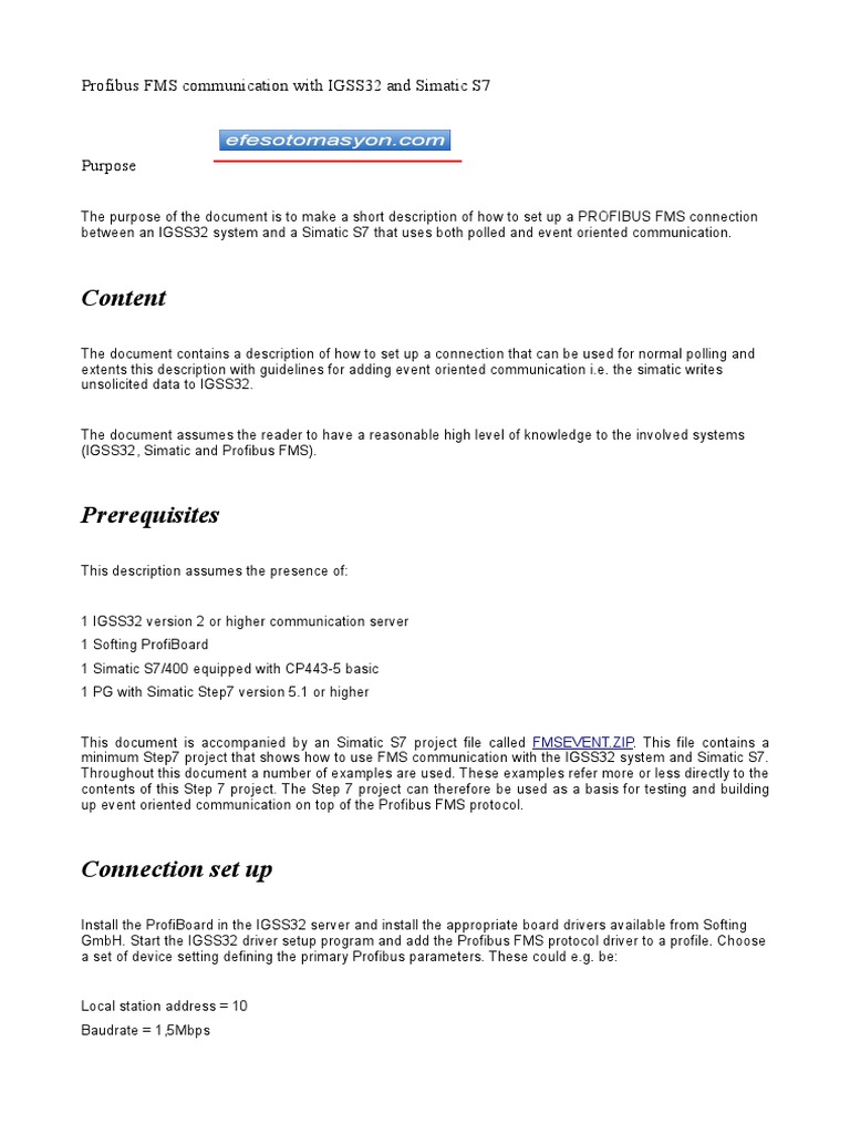 Profibus FMS Setup Guide | PDF | Pointer (Computer Programming) | Array ...