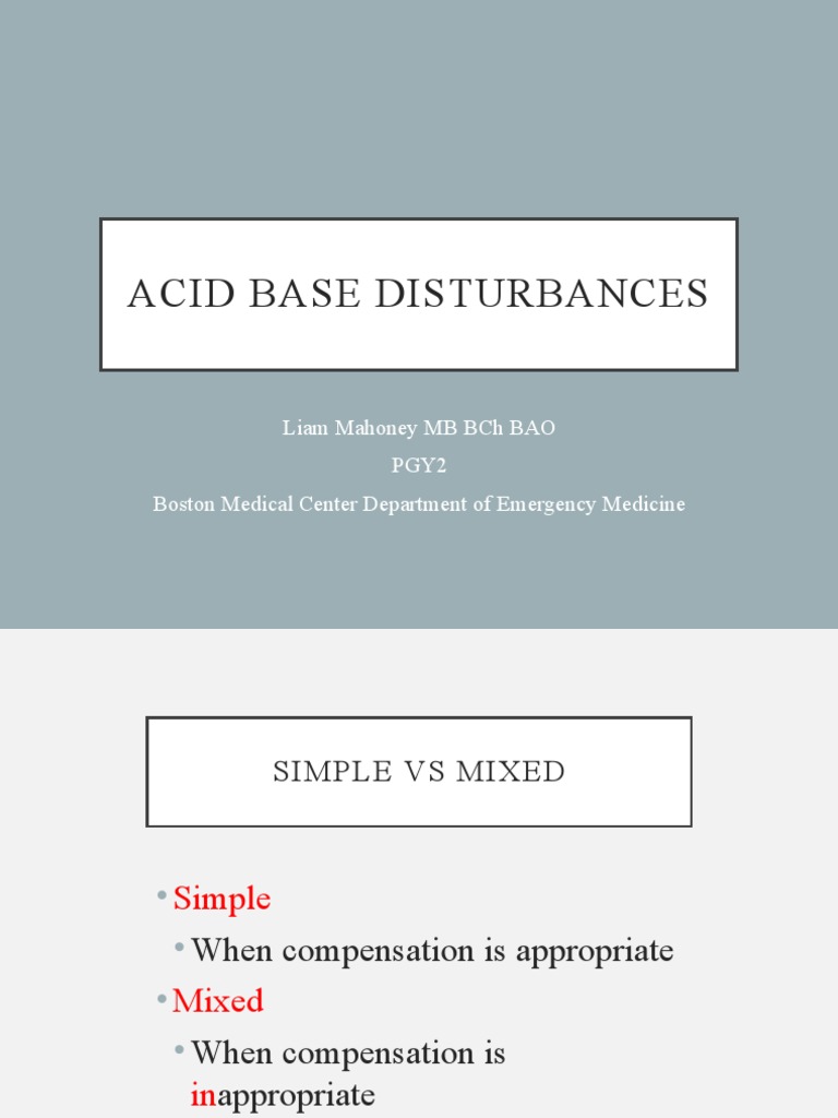 Acid Base Disturbances Vietnam | PDF | Clinical Medicine | Intensive ...