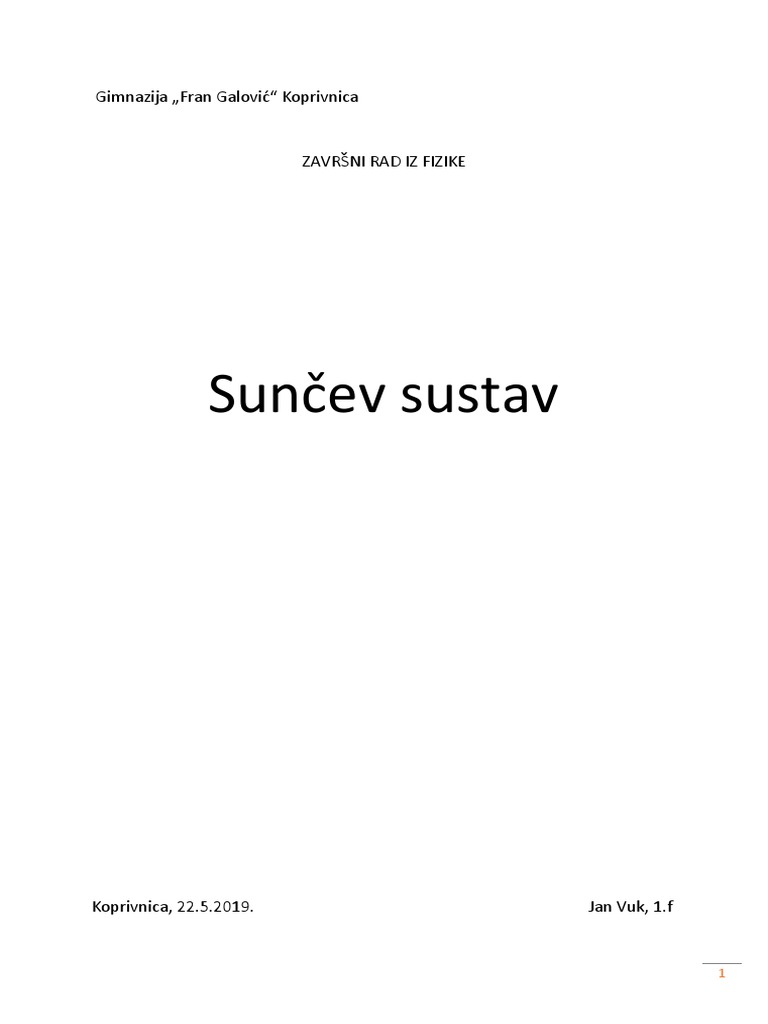 Suncev Sustav | PDF