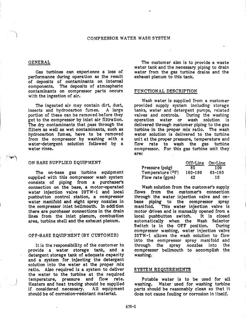 Compressor Water Wash System Overview | PDF